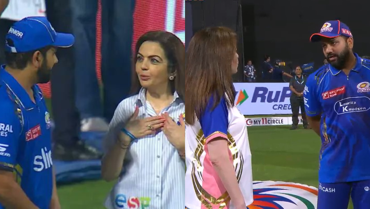 IPL 2025: WATCH- Rohit Sharma and MI owner Nita Ambani engage in serious conversation after win ...
