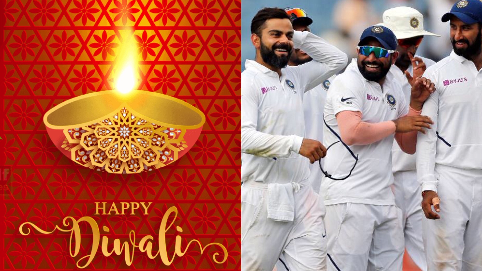 Team India sends across wishes to fans on occasion of Diwali festival