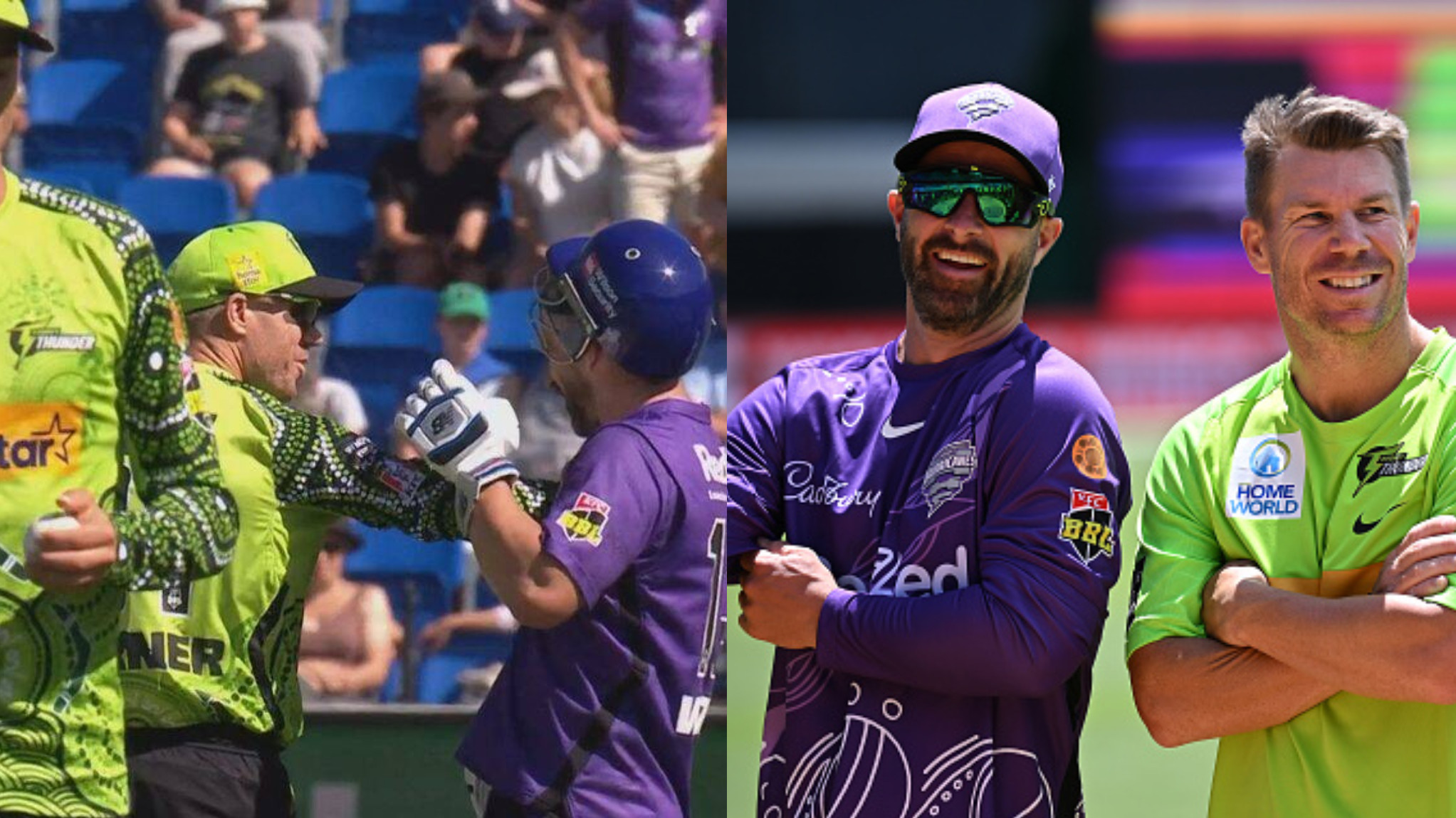 BBL 12 David Warner Gets Into On field Altercation With Matthew Wade