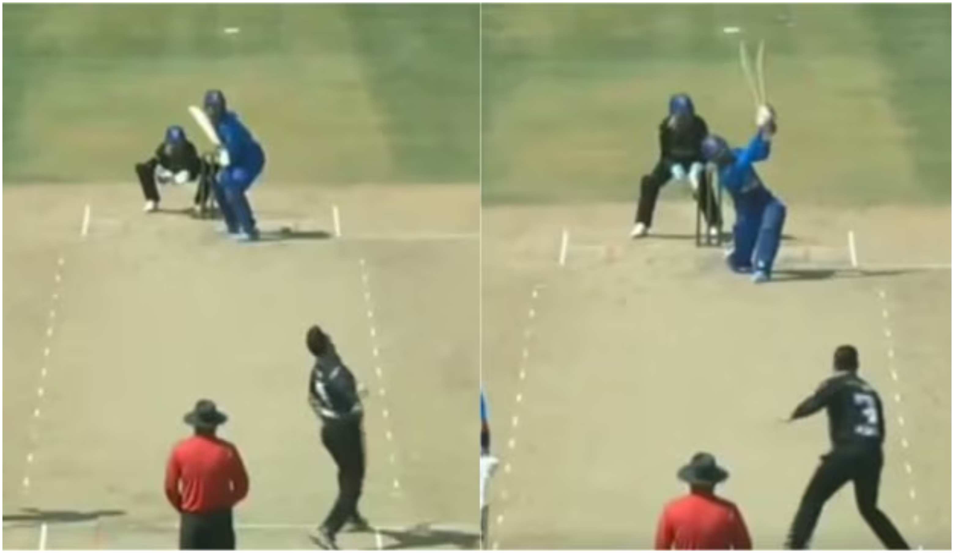 WATCH: Mohammad Nabi gets hit for a six by son Hassan Eisakhil in ...