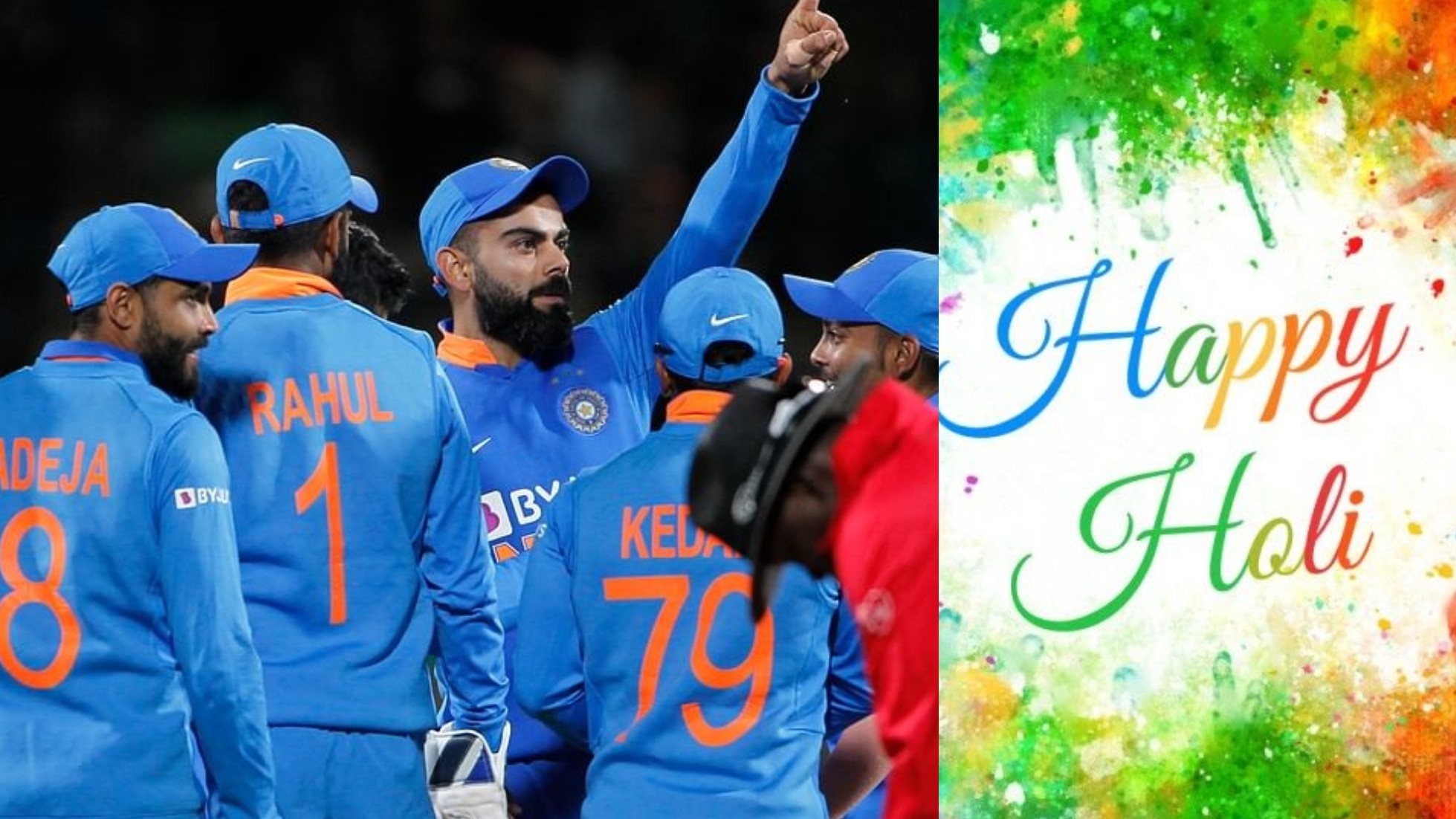 Team India cricketers wish the fans on the festival of colors- Holi