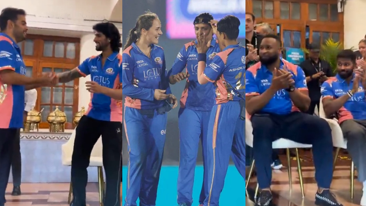 WPL 2025: WATCH- Hardik Pandya, Tilak Varma, and Kieron Pollard celebrate as MI Women qualify ...