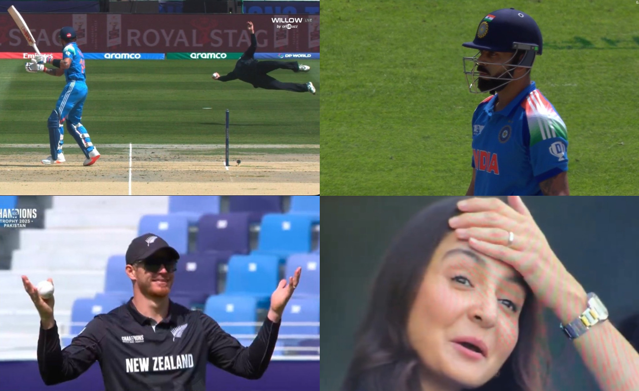 CT 2025: WATCH- Virat Kohli stunned at Glenn Phillips' one-handed catch; Anushka Sharma reacts ...