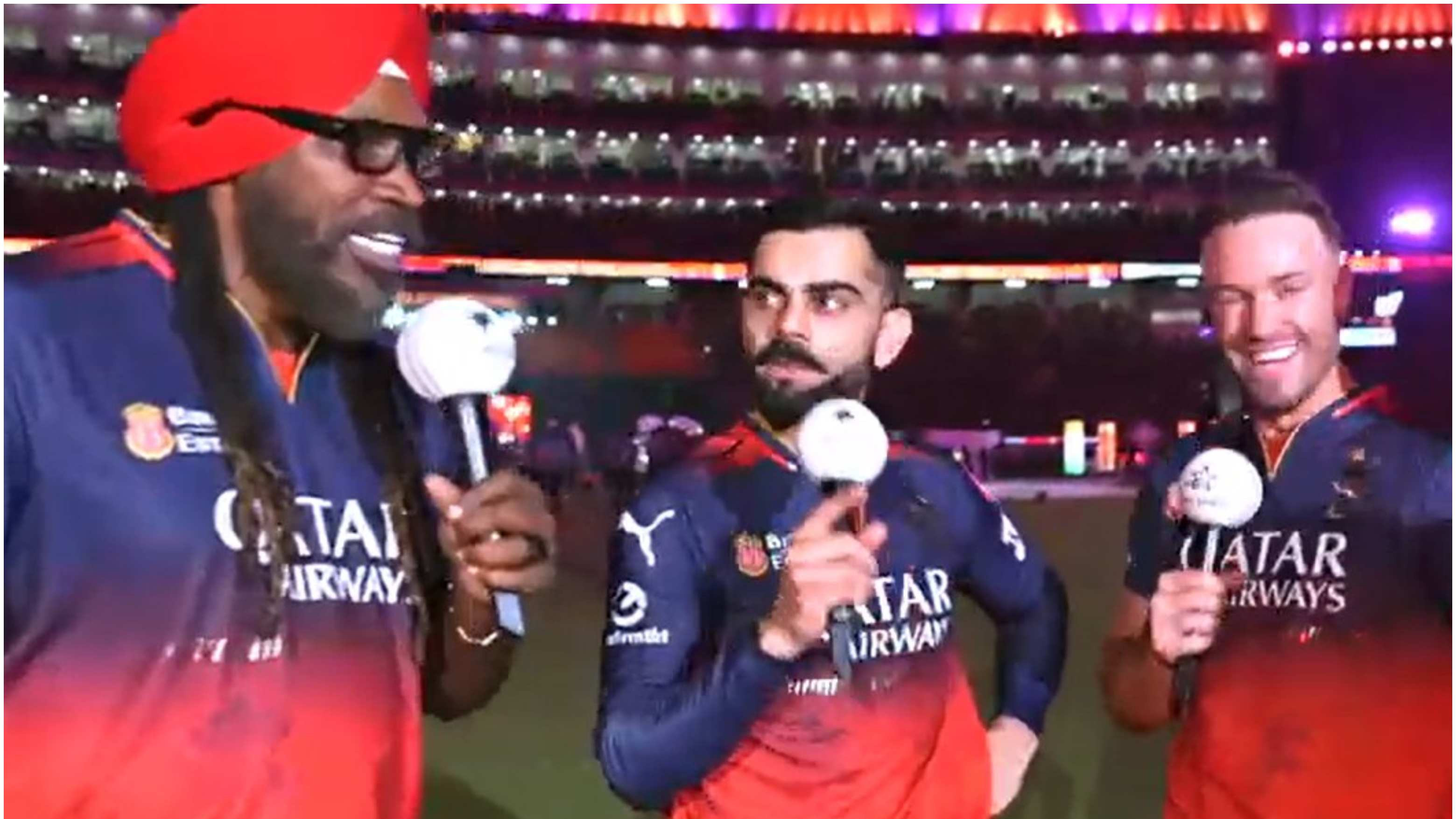 IPL 2025: WATCH – Virat Kohli teaches AB de Villiers, Chris Gayle to say ‘Ee Saala Cup Namdu ...